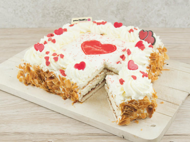 Valentijn slagroomtaart bestellen | gefeliciTAART.nl