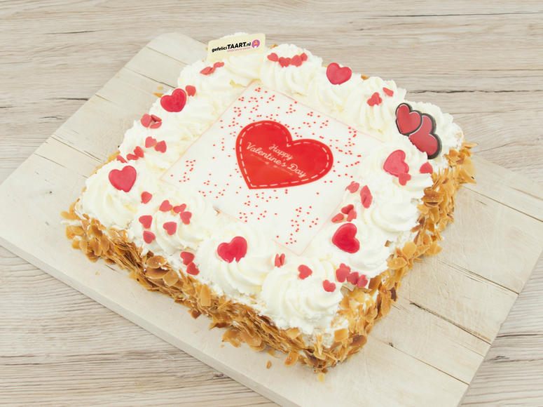 Valentijn slagroomtaart bestellen | gefeliciTAART.nl