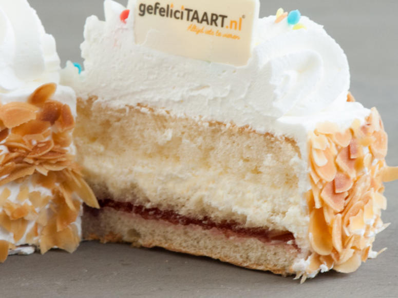 Slagroomtaart rond bestellen? | gefeliciTAART.nl
